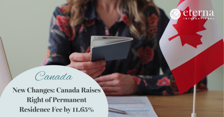 New Changes: Canada Raises Right of Permanent Residence Fee by 11.65%